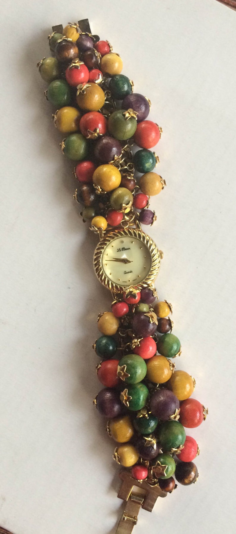 Multi Color Watch, Beaded Watch, Colorful Watch, Bracelet Watch ...