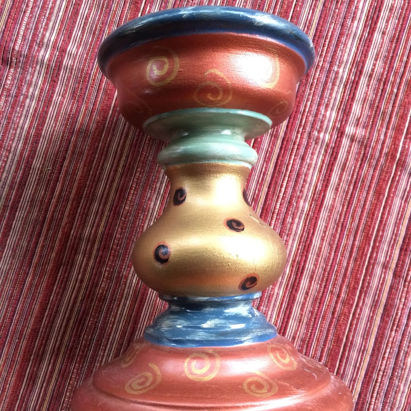 Painted Candlesticks - Etsy