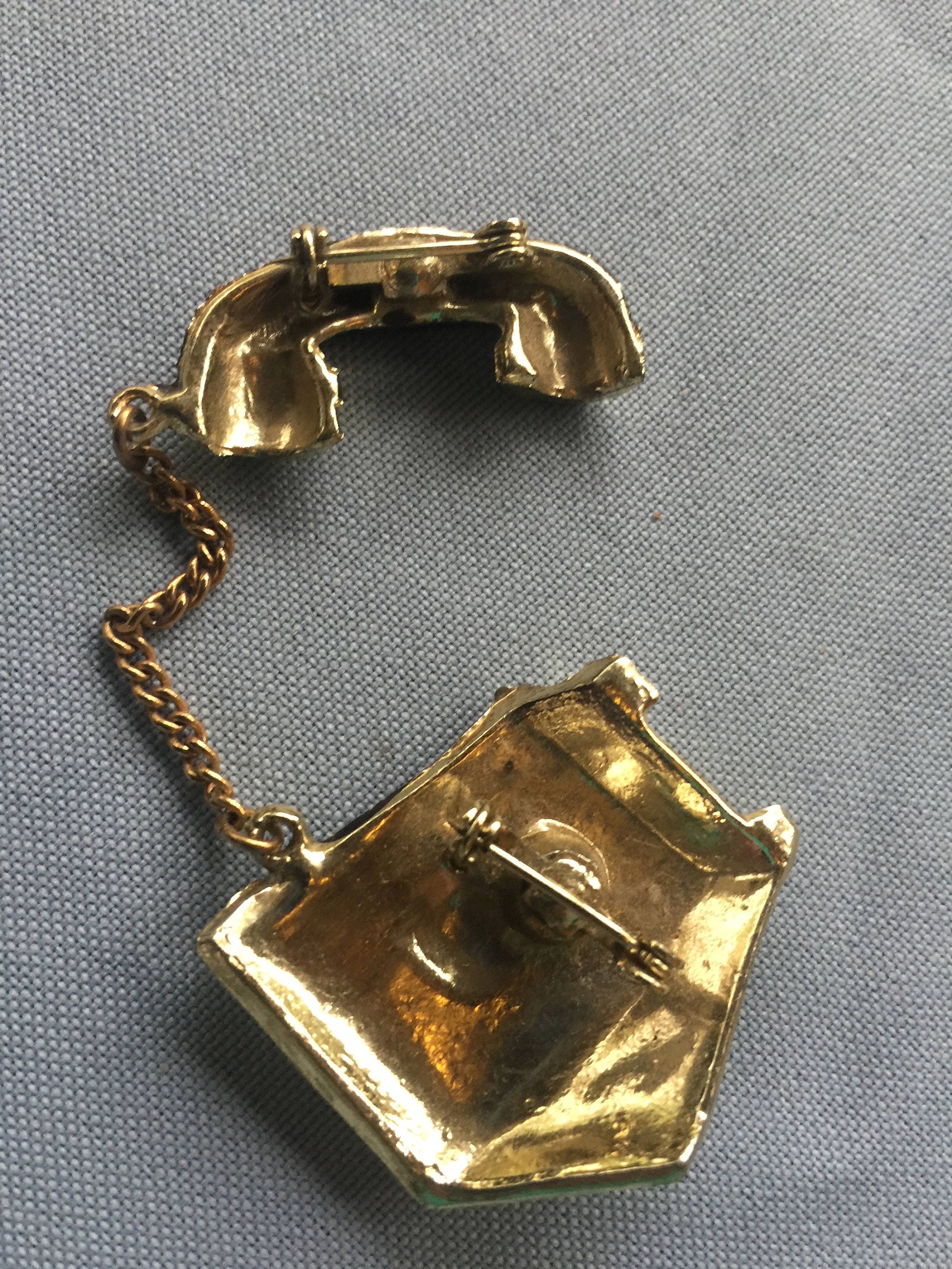 Telephone Pin, Retro Pin, 50s Pin, 50s Brooch, Retro 50s Pin, Telephone ...