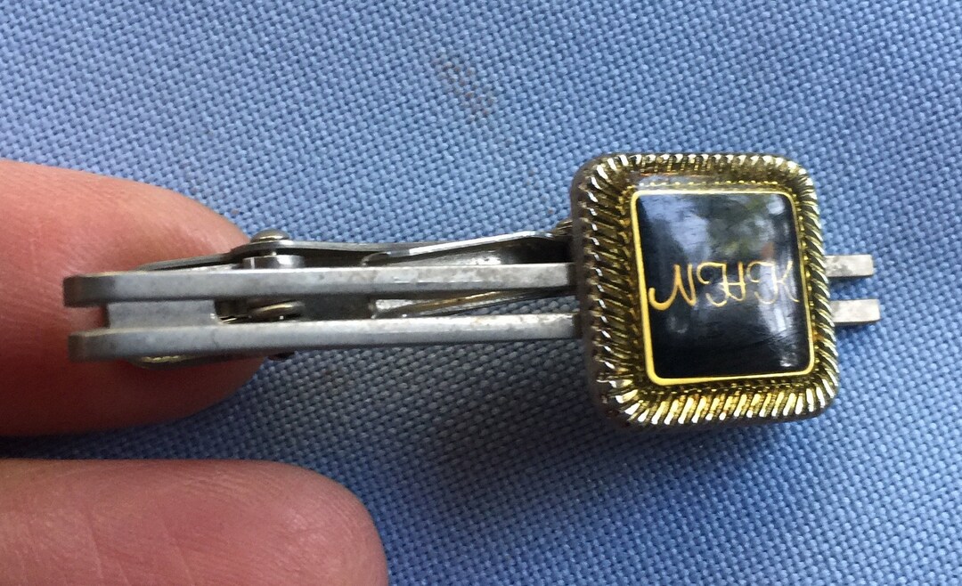 Japan Tie Tack, NHK TV, TV Tie Tack, 70s Tie Tack, Black Tie Tack, Rare ...