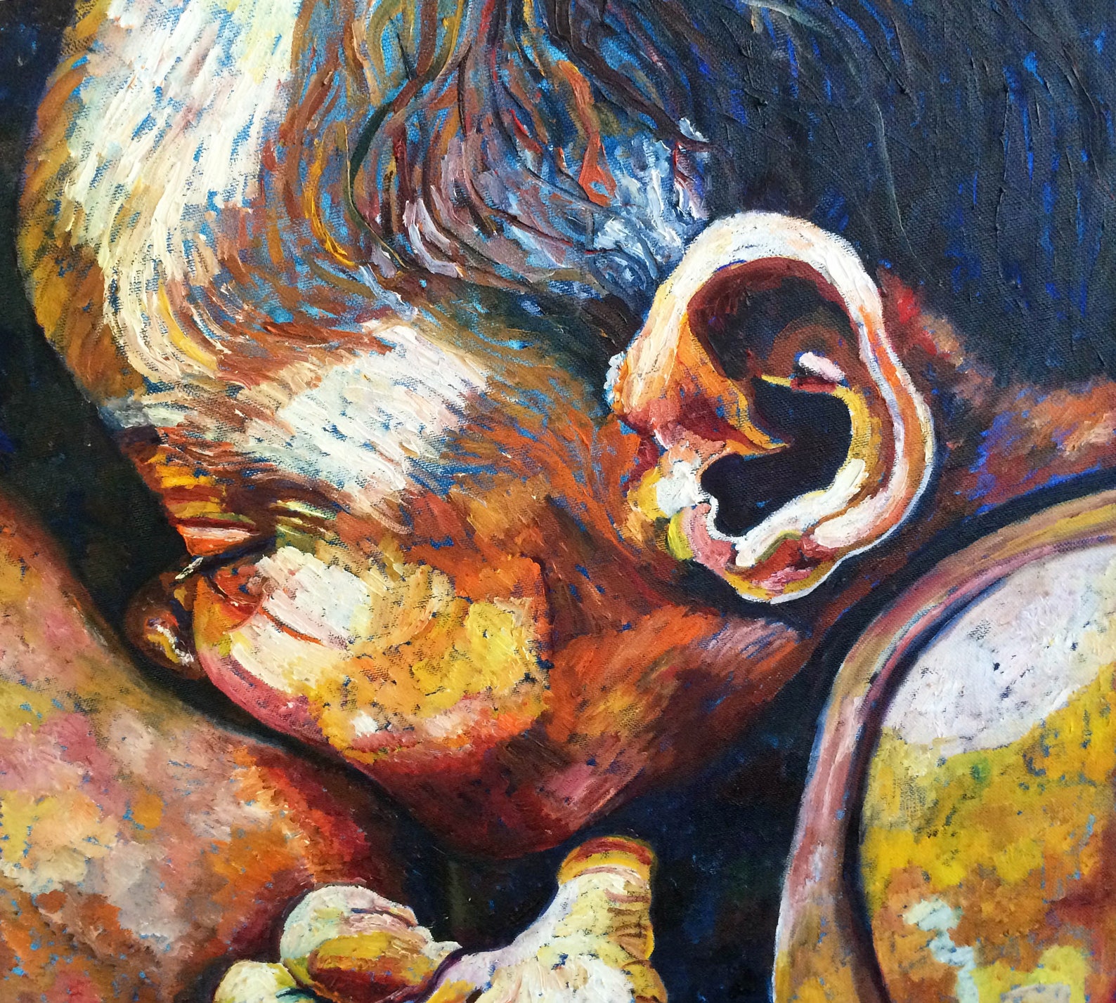 Infant Newborn Baby Art, Doula Shower Gift Mother Decor Wall Art Oil ...