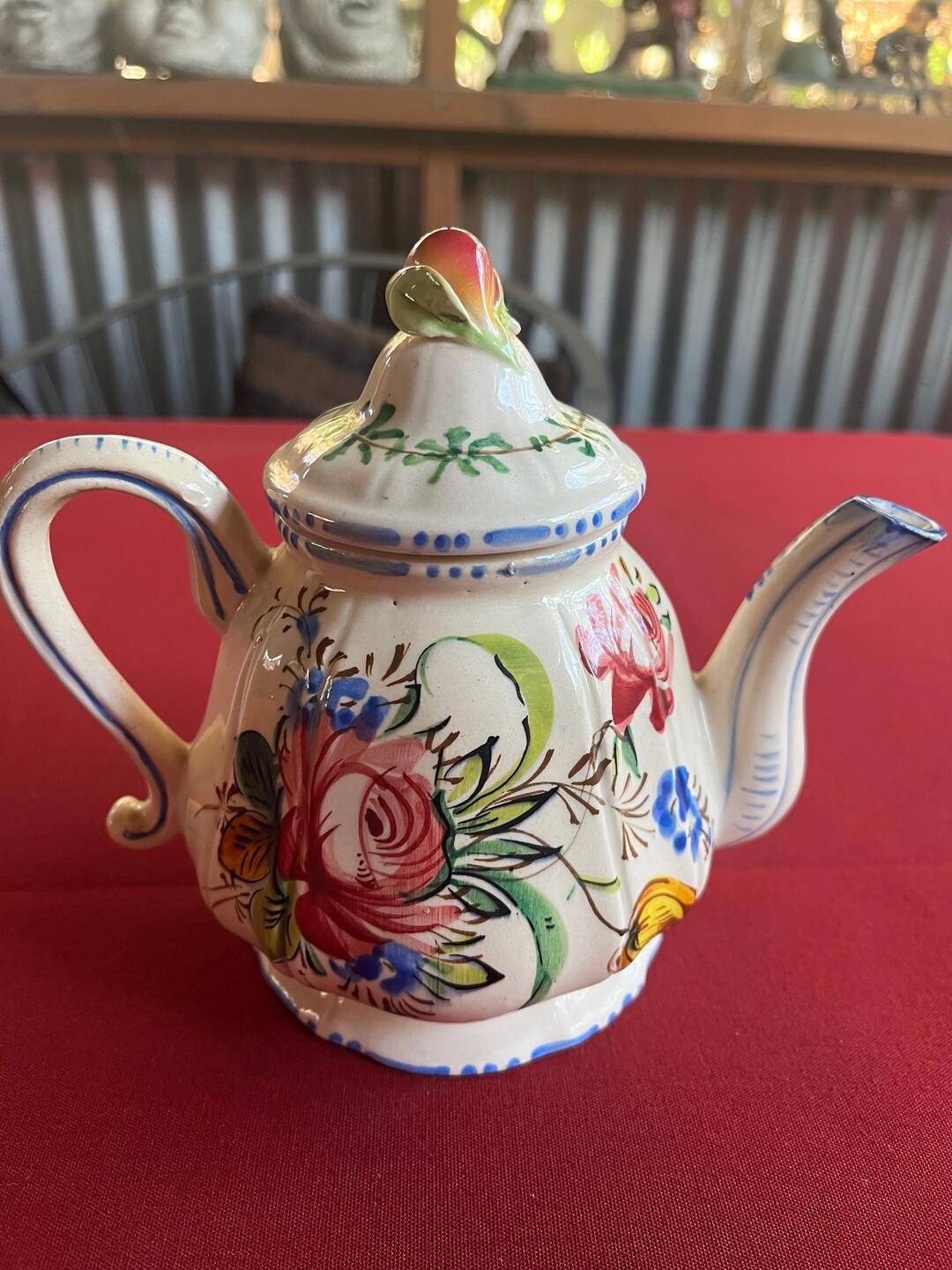Italy Teapot, Ceramic Teapot, Pottery Teapot, Floral Teapot, Painted ...