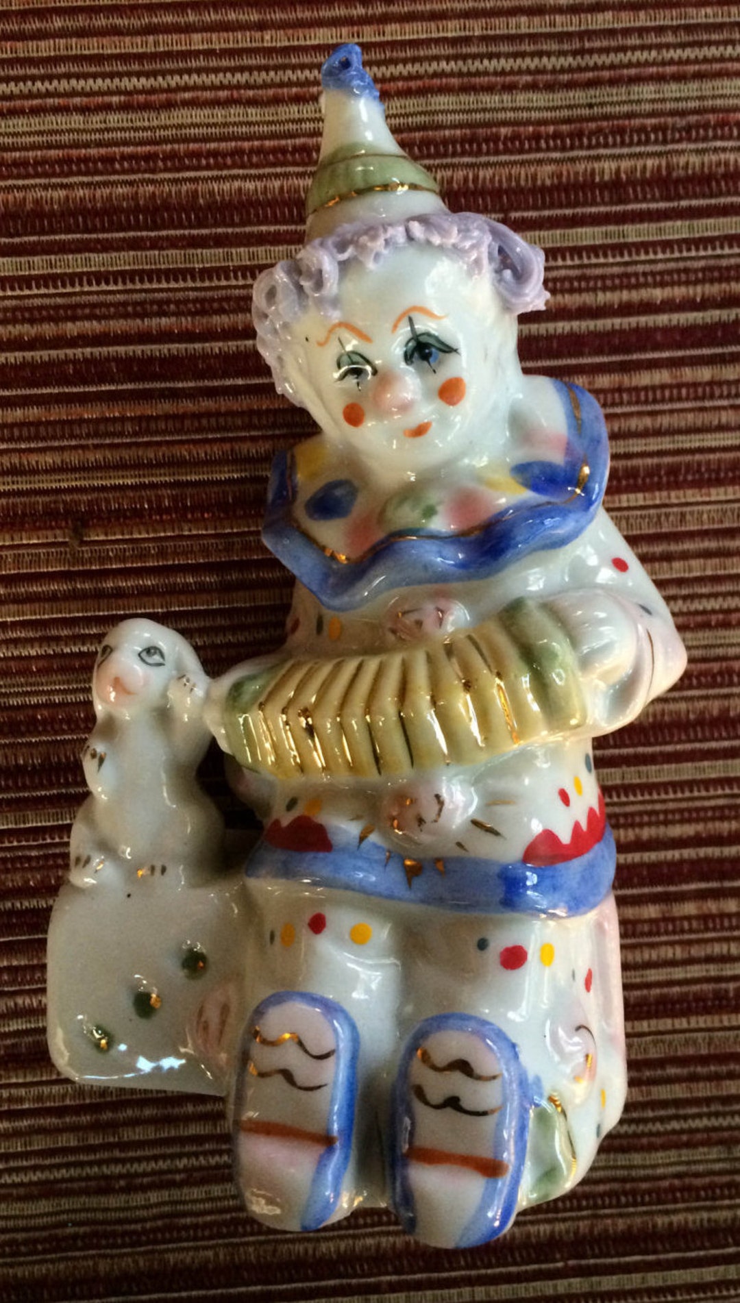 Ceramic Clown, Clown Figurine, Clown Knick Knack, Circus Art, Clown ...