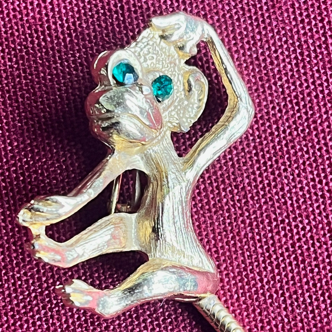 Monkey Pin, Monkey Brooch, Funny Animal Pin, Animal Pin, Monkey Gift ...