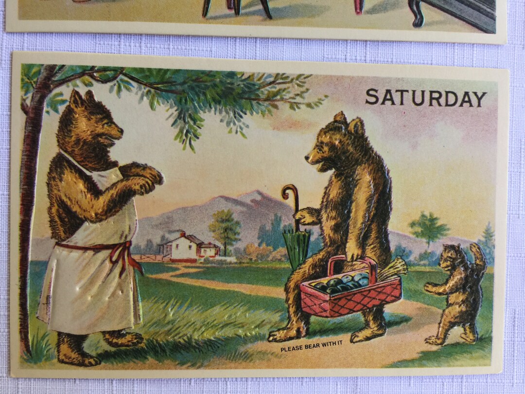 Bear Postcard, Teddy Bear Card, Teddy Bear Postcard, Bear Card, Teddy ...