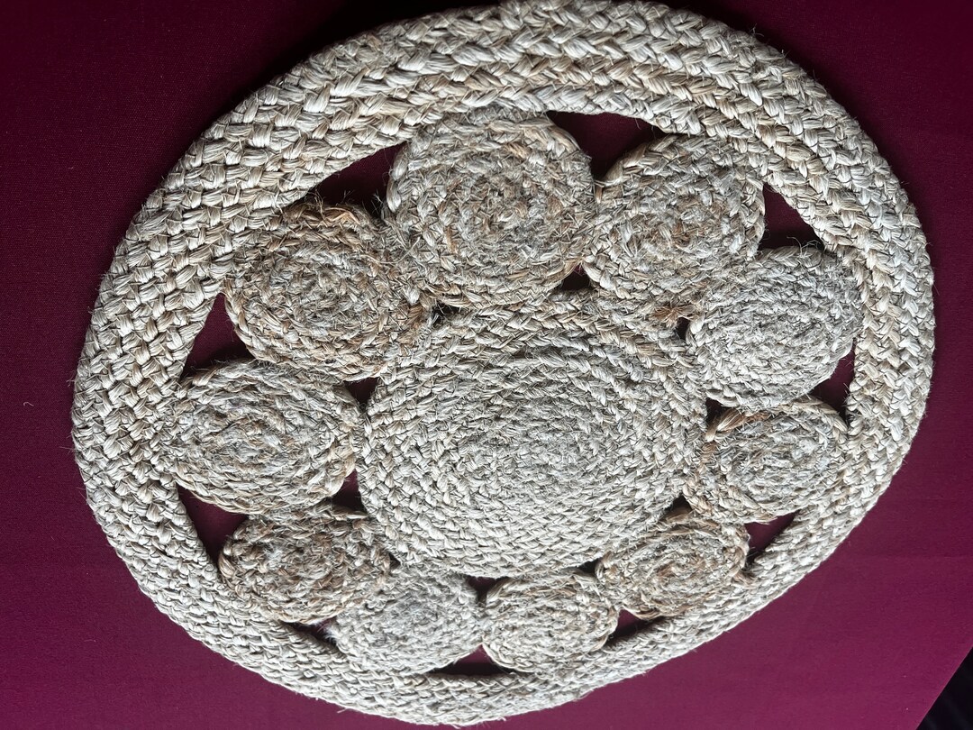 Rustic Woven Mat, Round Table Mat, African Mat, Native American Mat ...