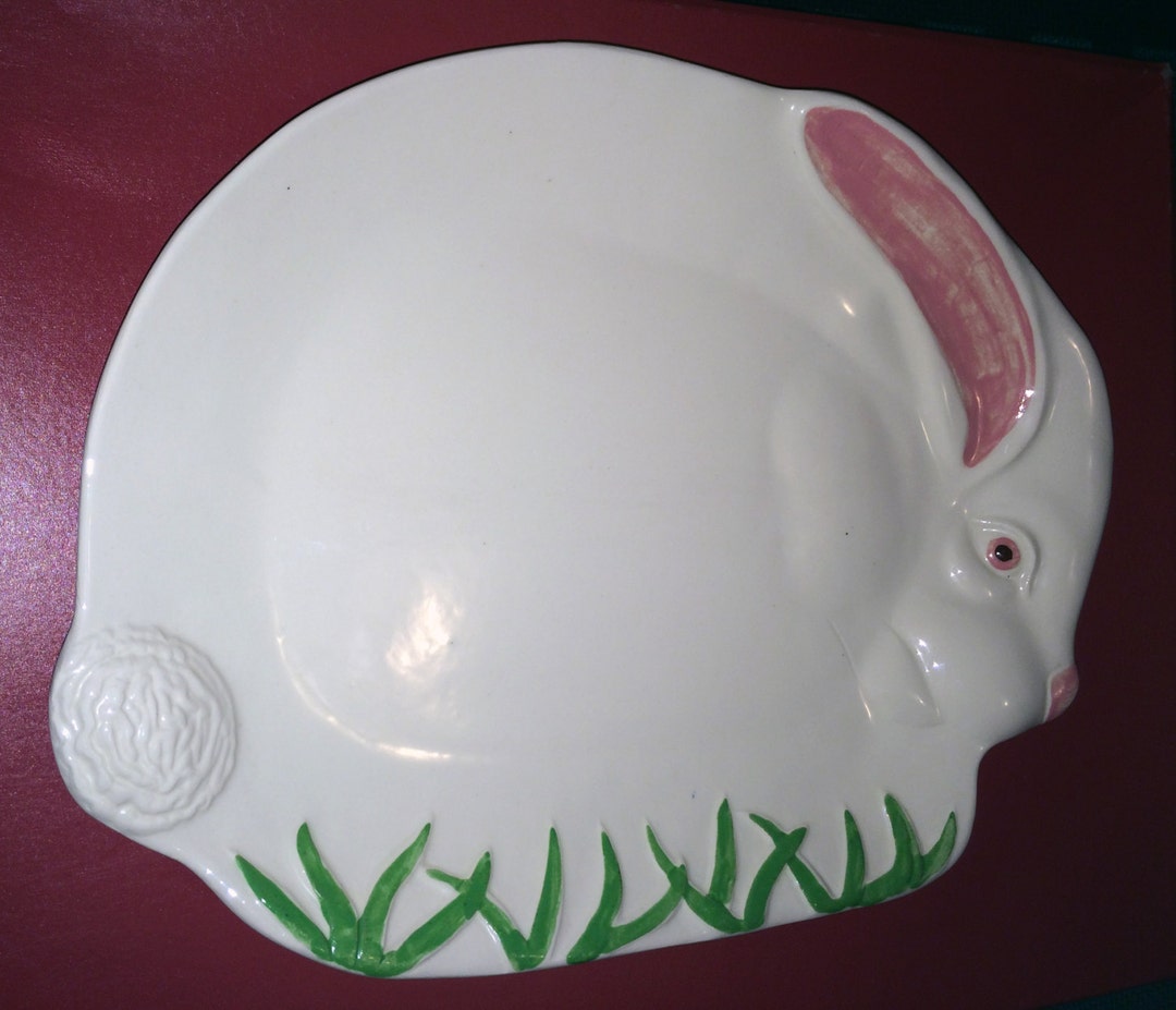 Spring Plate, Easter Plate, Bunny Platter, Easter Platter, Rabbit Plate ...