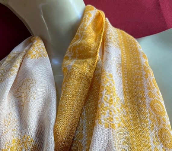 Golden Yellow Scarf,Saffron Scarf, Yellow Flower Scar… - Gem