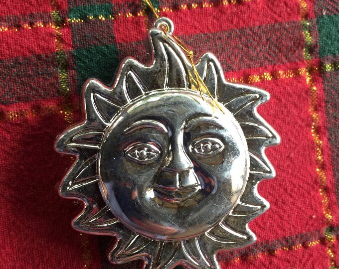 Sun Ornament, Sun Face, Silver Ornament, Sun Art, Window Art, Hanging ...