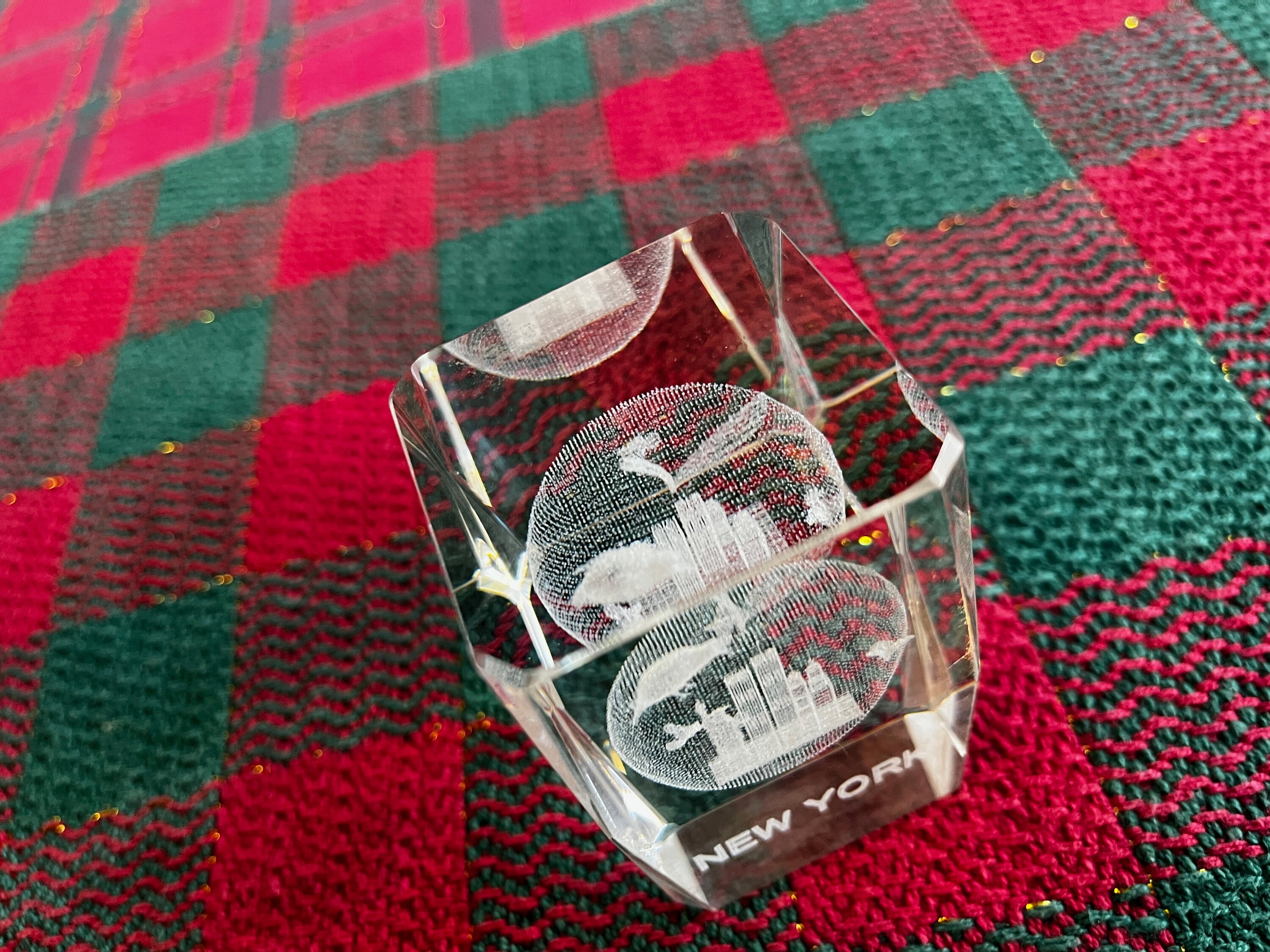New York Paperweight, New York Art, Big Apple Art, Crystal Paperweight ...