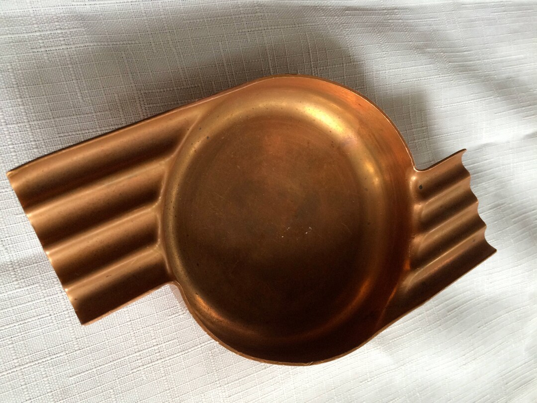 Deco Ashtray, 40s Ashtray, Deco Table, Retro Ashtray, Copper Ashtray ...