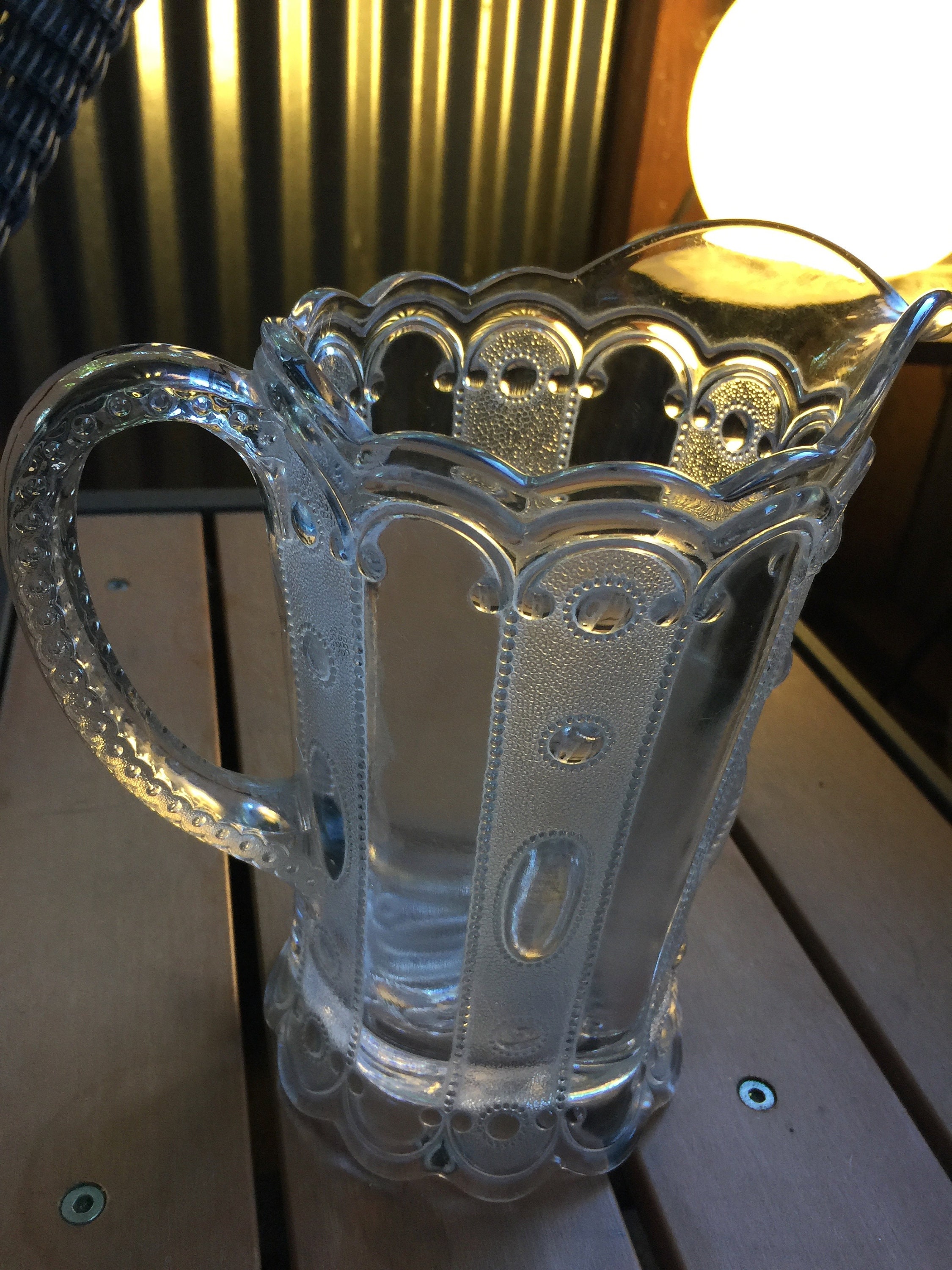 Water Pitcher, Clear Pitcher, Clear Glass Pitcher, Retro Pitcher, Iced ...