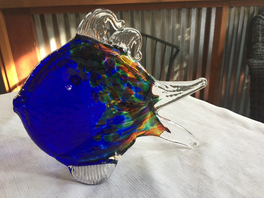 Glass Fish, Blown Glass Fish, Glass Table Art, Blown Glass Art, Blown ...