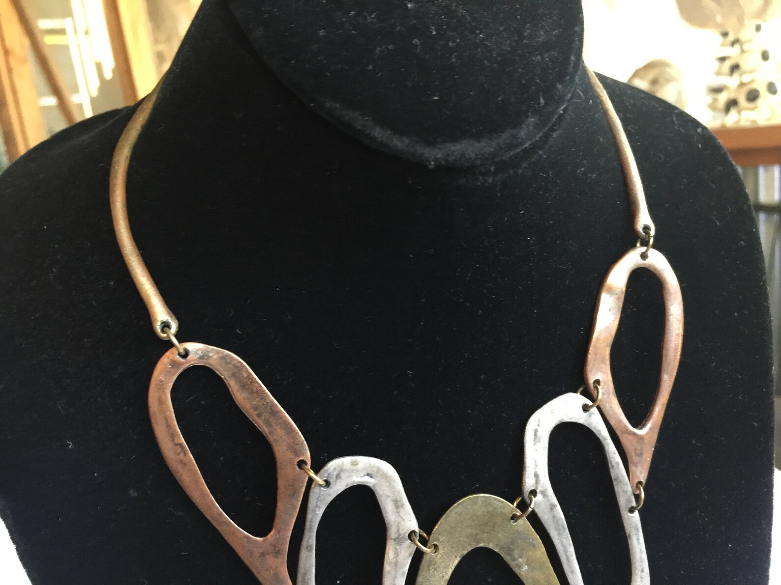 Abstract Metal Bib, Statement Necklace, Modern Art Necklace, Metal Bib ...