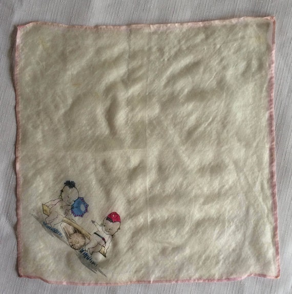 Kewpie Hankie, Kewpie Handkerchief, Retro Hankie, Kew… - Gem
