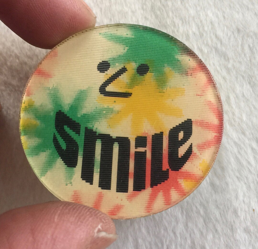 Smile Pin, Smile Brooch, Lenticular Pin, Hologram Pin, Happy Face Pin ...