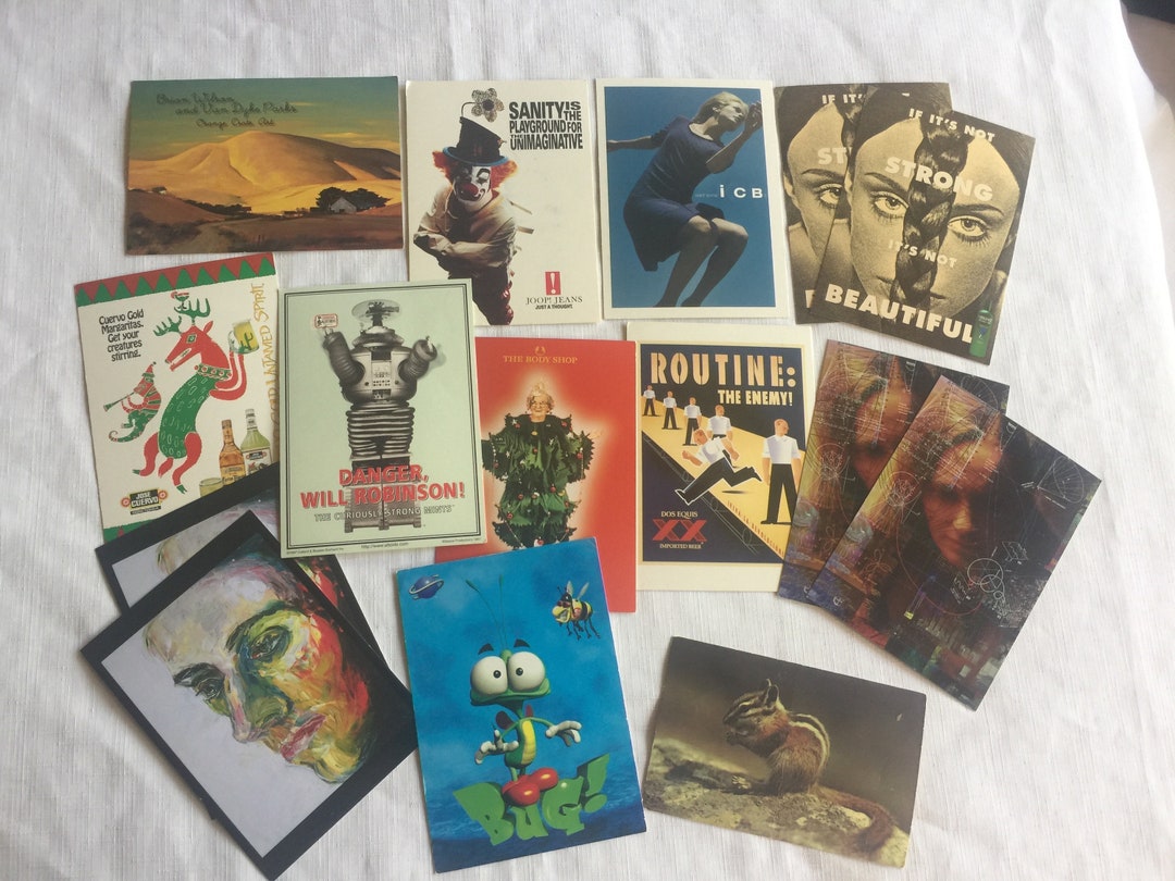 Lot of Postcards, Assorted Postcard, 90s Postcard, Advertising Postcard ...