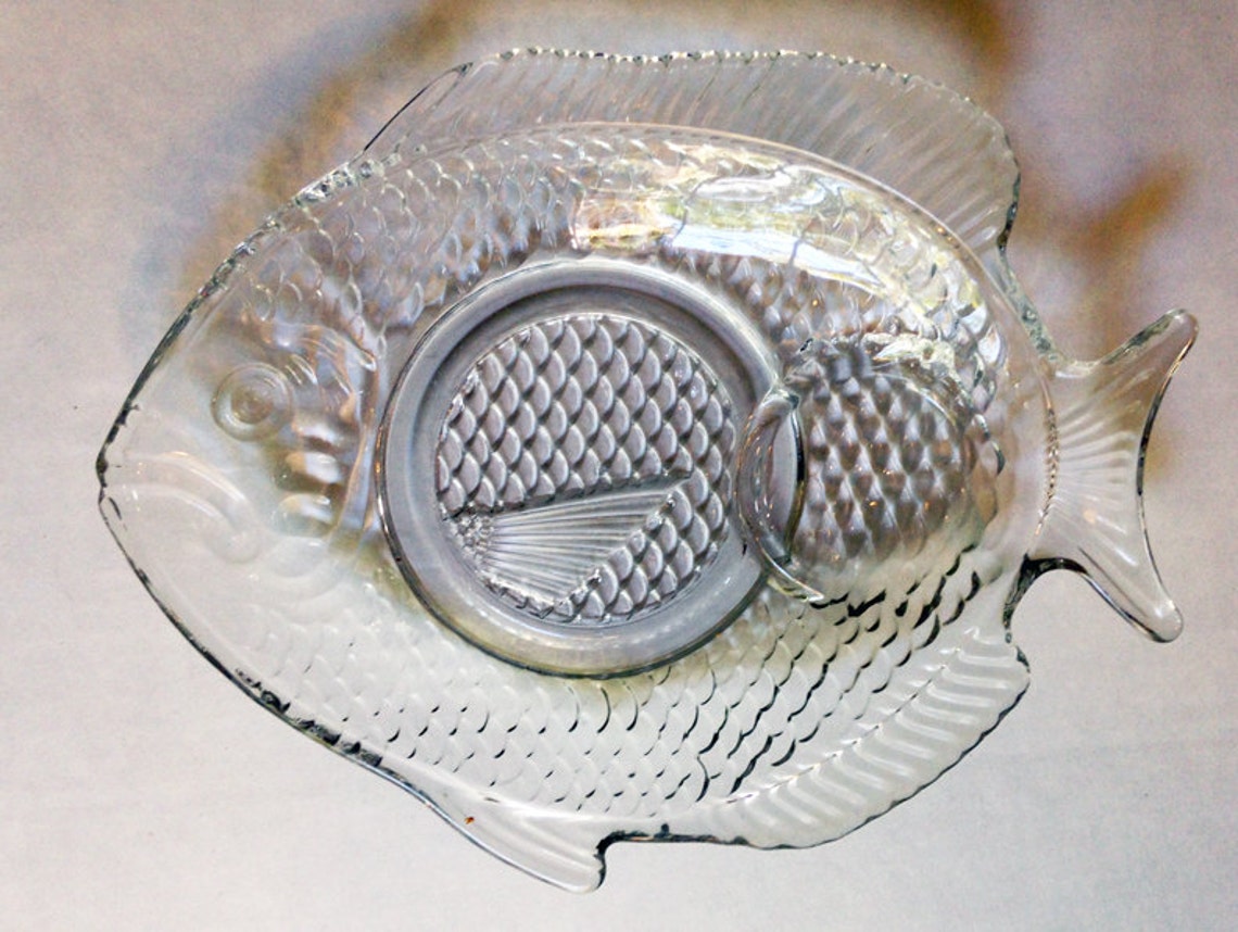 Fish Plate Glass Dessert Plate Glass Saucer Seaside Decor - Etsy