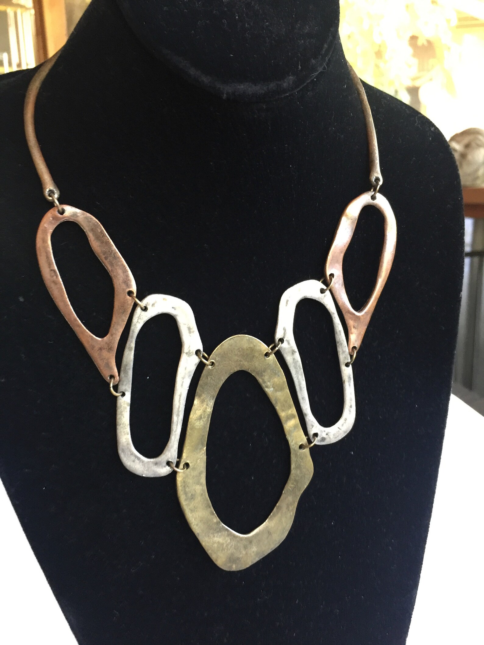 Abstract Metal Bib, Statement Necklace, Modern Art Necklace, Metal Bib ...