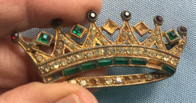 Crown Pin Queen Pin Retro Rhinestone Pin Crown Brooch | Etsy