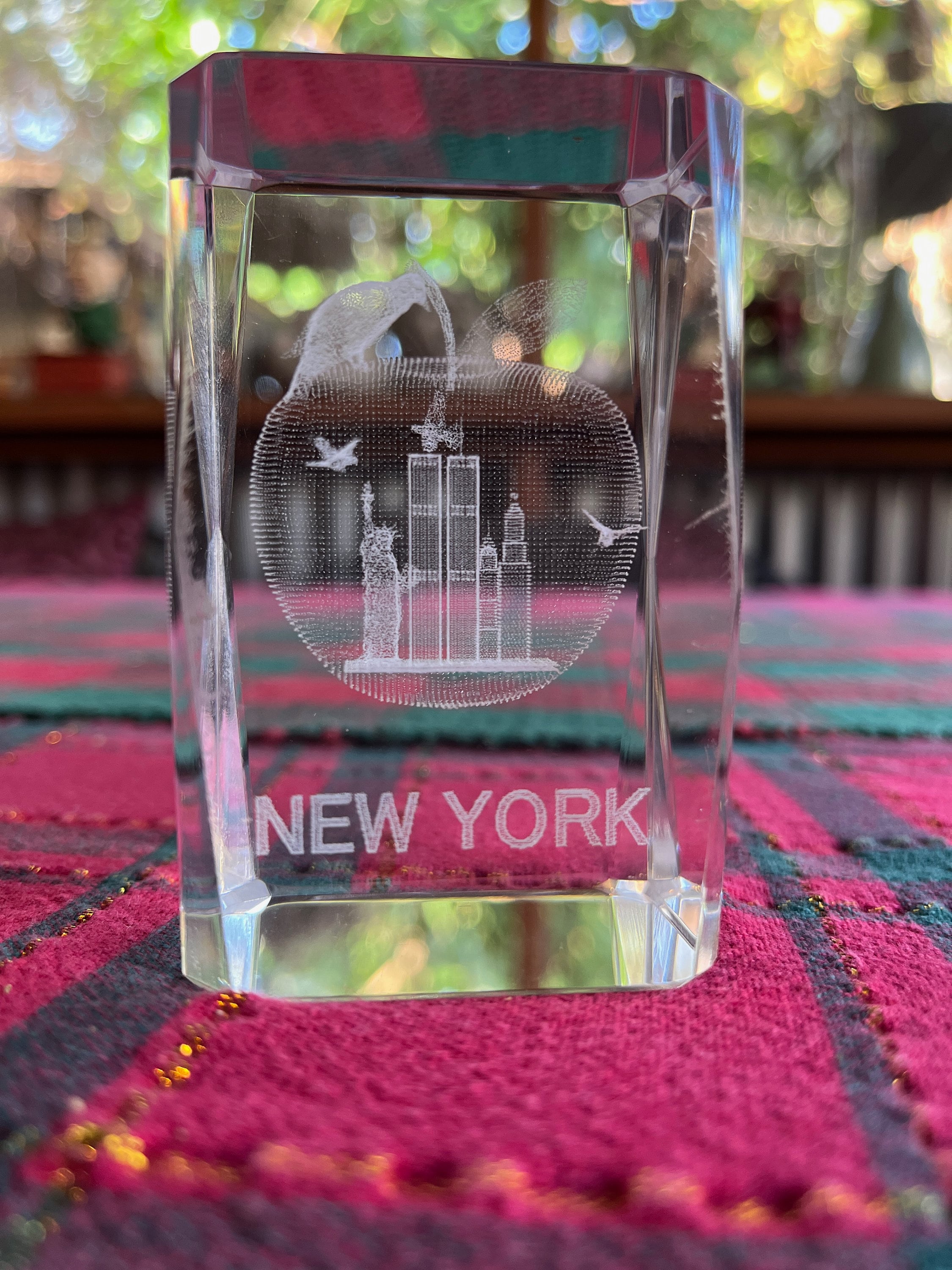 New York Paperweight, New York Art, Big Apple Art, Crystal Paperweight ...