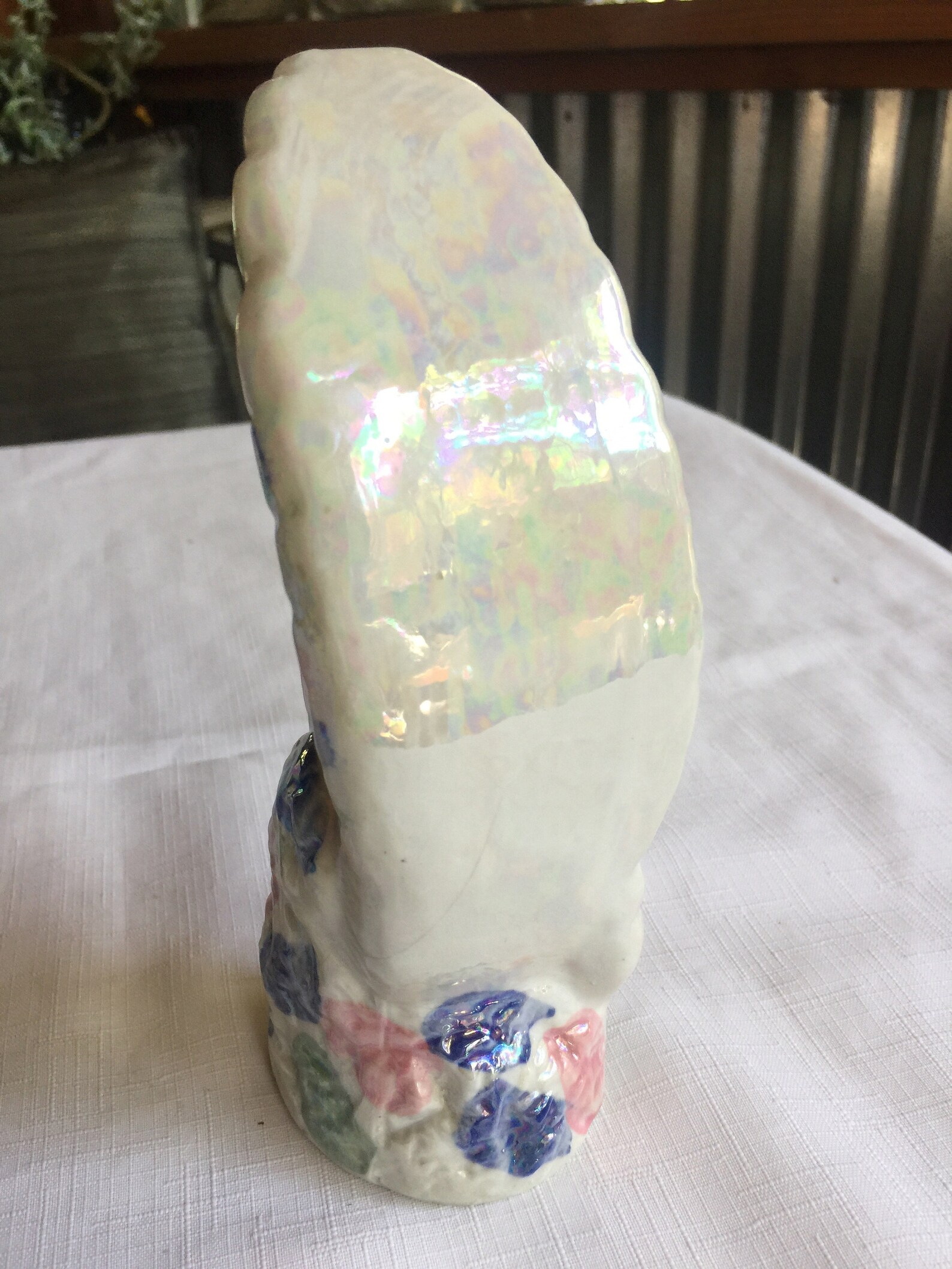 Ceramic Peacock Art Figurine, Porcelain Bird Sculpture, Pastel Decor ...
