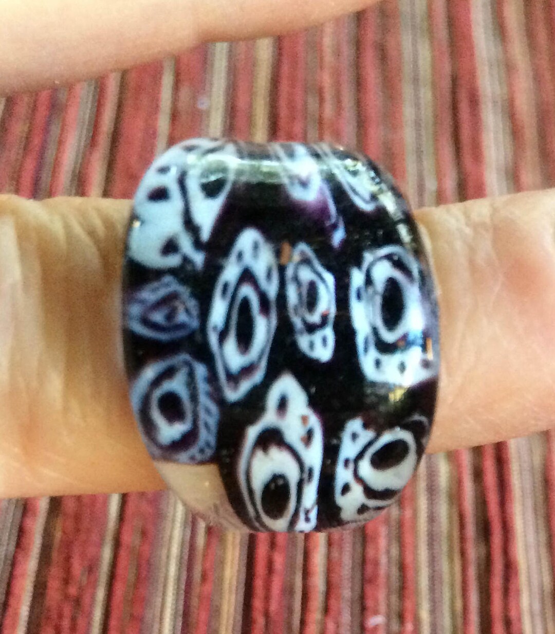Mod 60s Ring, Black Ring, Murano Glass Ring, Glass Ring, 70s Ring ...