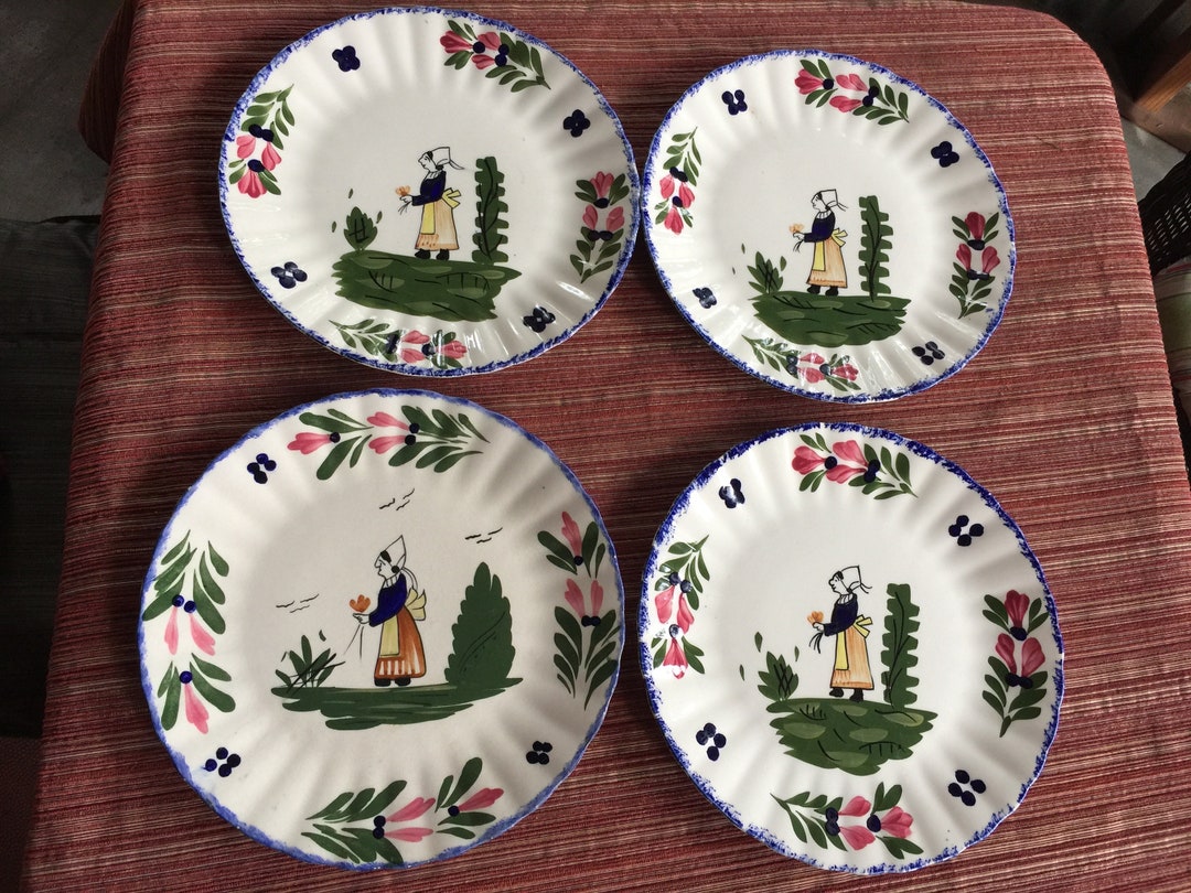 Peasant Plate, Blue Ridge Pottery, French Plate, Hand Paint Plate, Blue ...