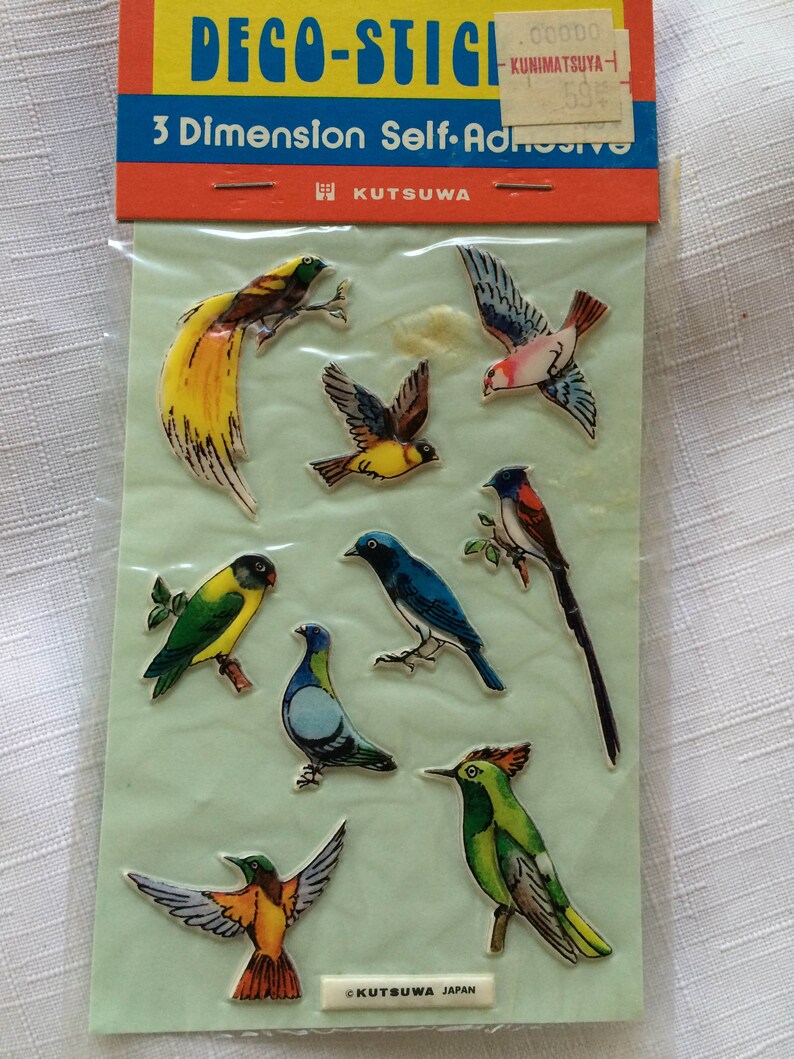 Bird Label, Bird Ephemera, Bird Sticker, Bird Art, Retro Bird, Japan ...