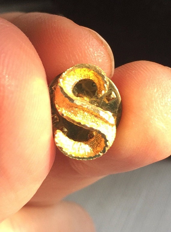 Initial S Pin Retro Initial Pin Letter S Pin Lette Gem