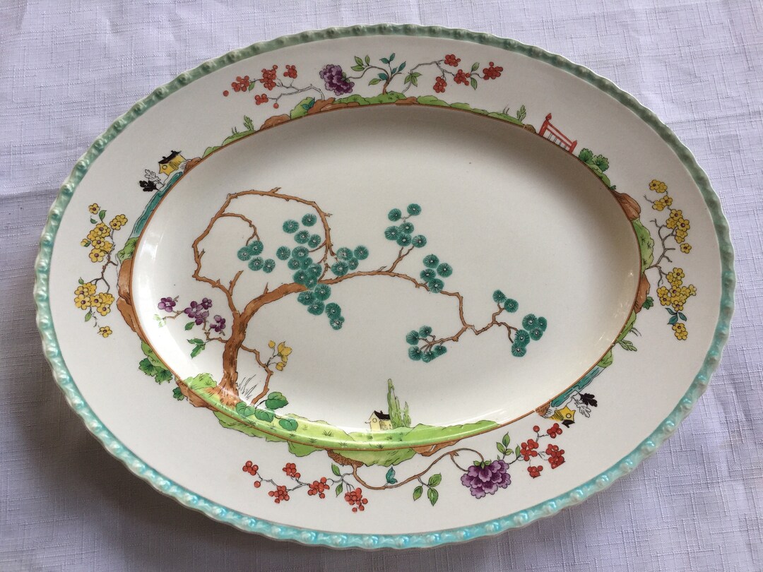 English Platter, Serving Platter, Ceramic Platter, Painted Platter ...