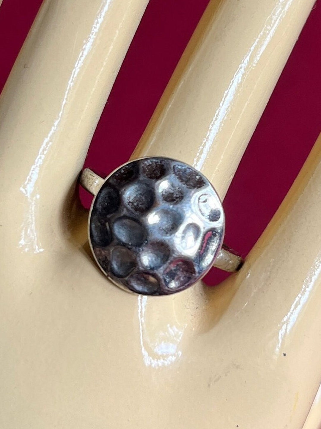 Hammered Ring, 60s Ring, Mod Ring, Arty Ring, Abstract Ring, Silver ...