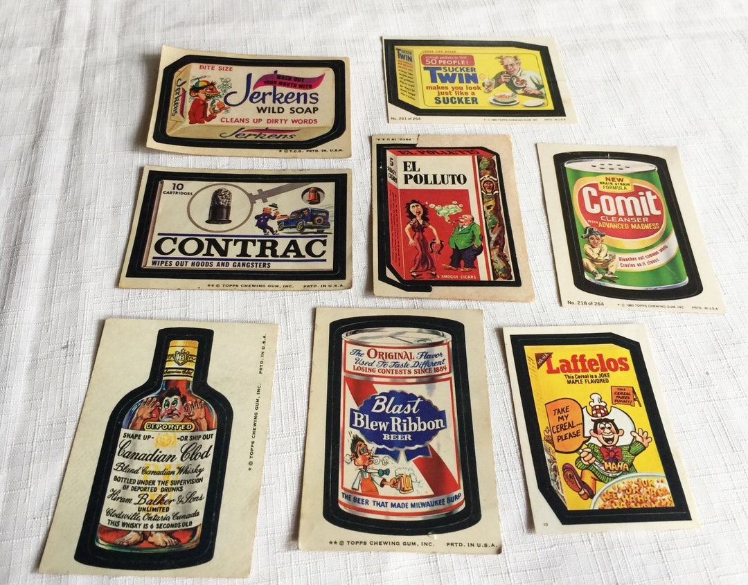 Chewing Gum Sticker, Collectible Sticker, Gum Sticker, Wacky Topps ...