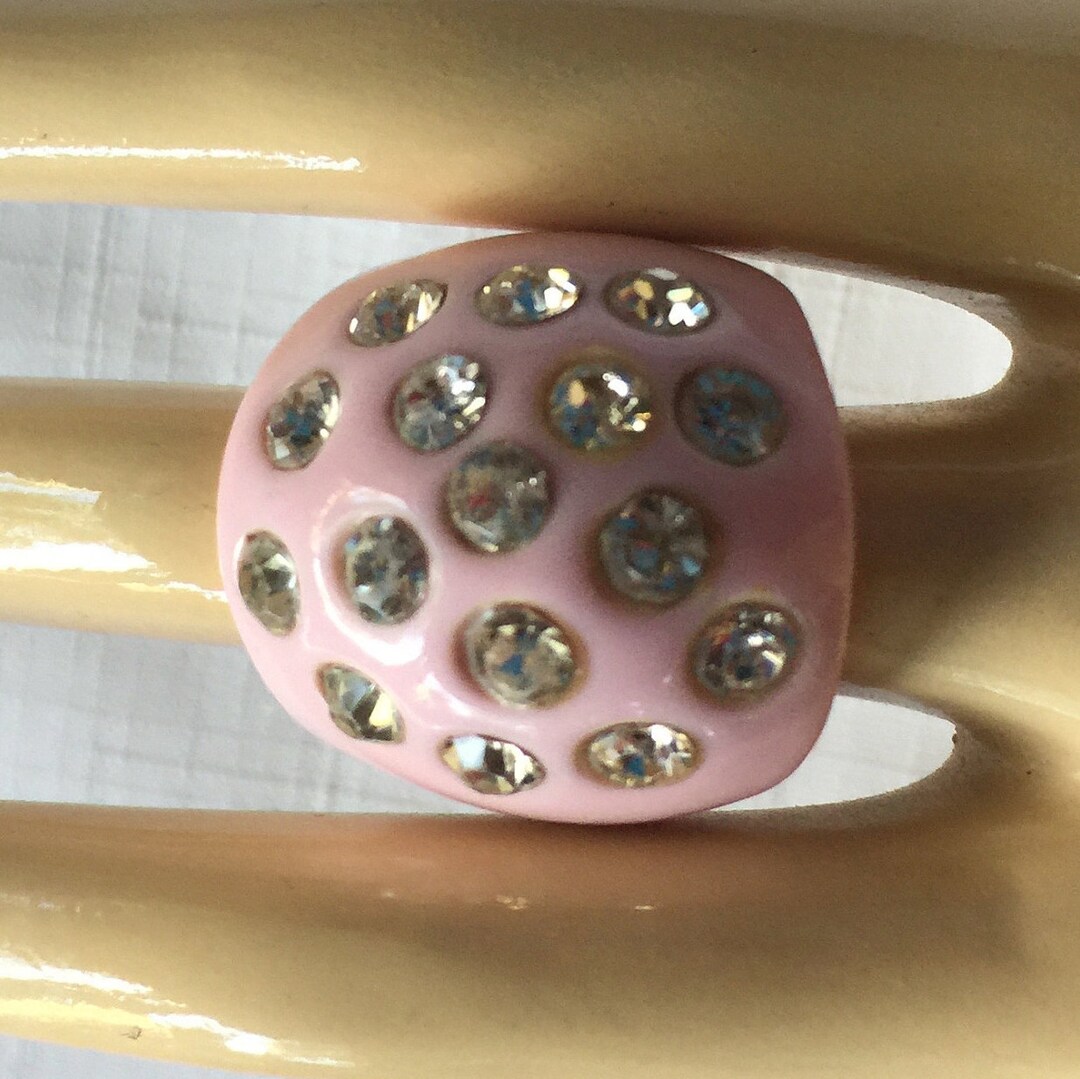 Chunky Ring, Large Pink Ring, Mod Ring, Oversize Ring, 60s Ring, Pastel ...