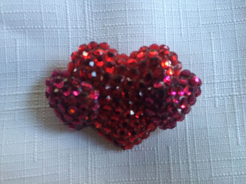 Heart Pin Heart Brooch Rhinestone Heart Heart Jewelry | Etsy