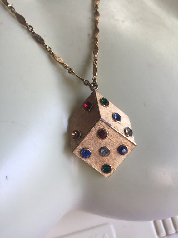 Mod Gold Necklace, 60s Gold Pendant,60s Gold Necklace… - Gem