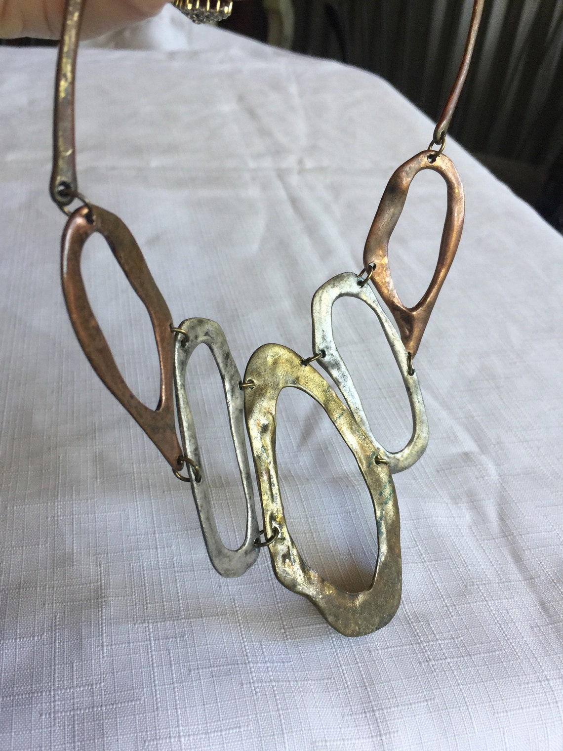 Abstract Metal Bib, Statement Necklace, Modern Art Necklace, Metal Bib ...