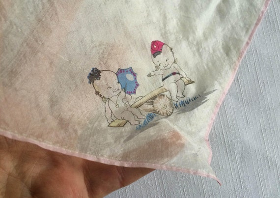 Kewpie Hankie, Kewpie Handkerchief, Retro Hankie, Kew… - Gem