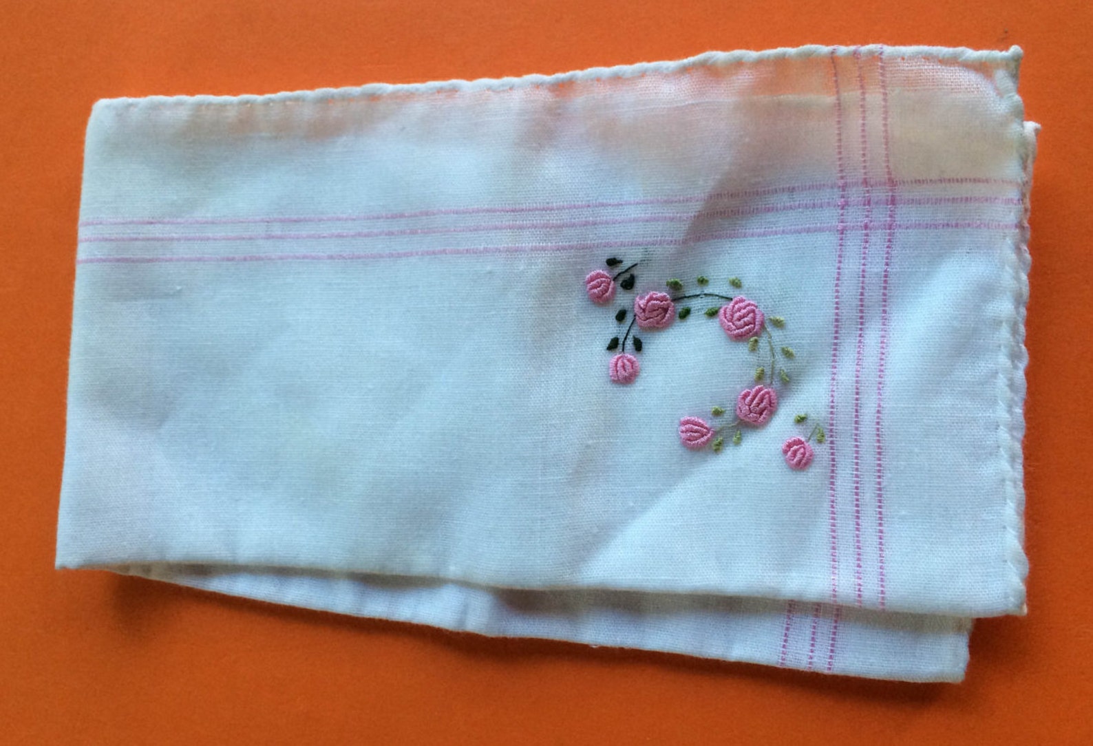 Rose Handkerchief Small Handkerchief Lady | Etsy