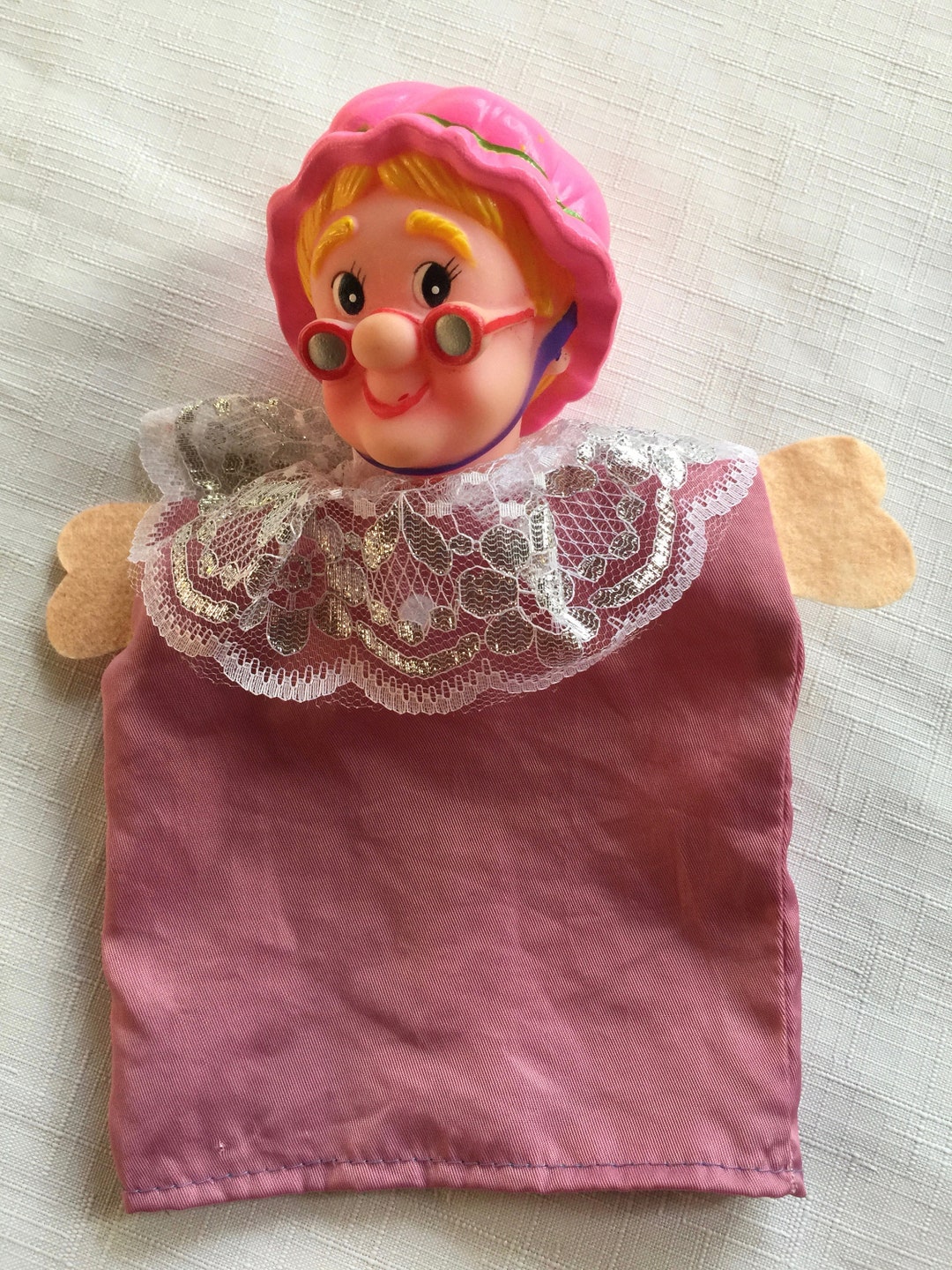 Grandma Puppet, Puppet, Hand Puppet, Retro Puppet, 50s Puppet, Glove ...