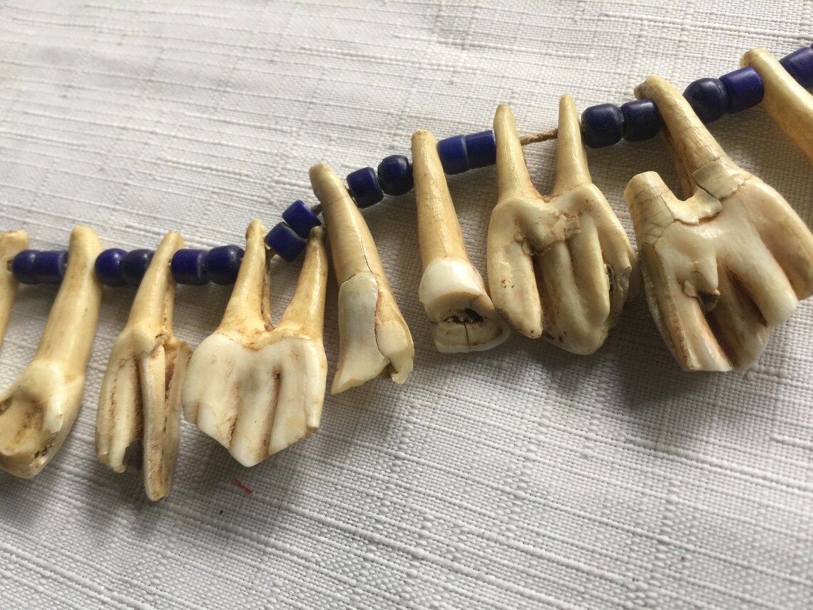 Africa Necklace, Tooth Necklace, Tribal Necklace, Tooth Bead Necklace ...