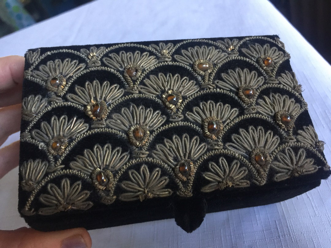 Black Velvet Box, Black Fabric Box, Dresser Box, Velvet Treasure Box ...