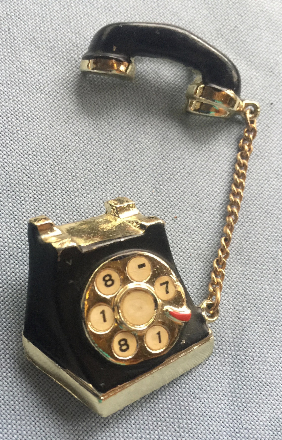 Telephone Pin, Retro Pin, 50s Pin, 50s Brooch, Retro 50s Pin, Telephone ...