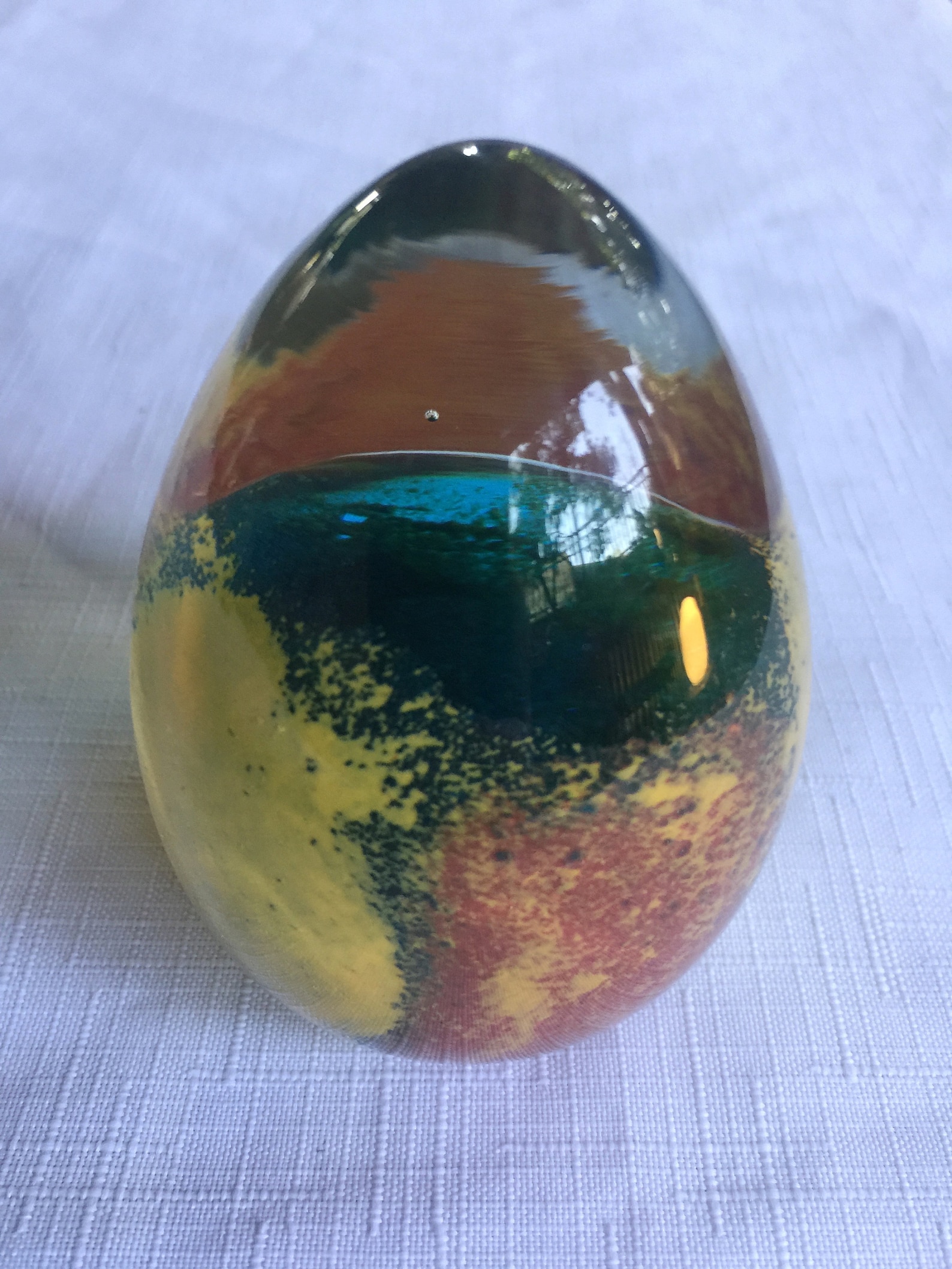 Swedish Glass Art, Artisan Glass Egg, Blown Glass Egg, Egg Paperweight ...
