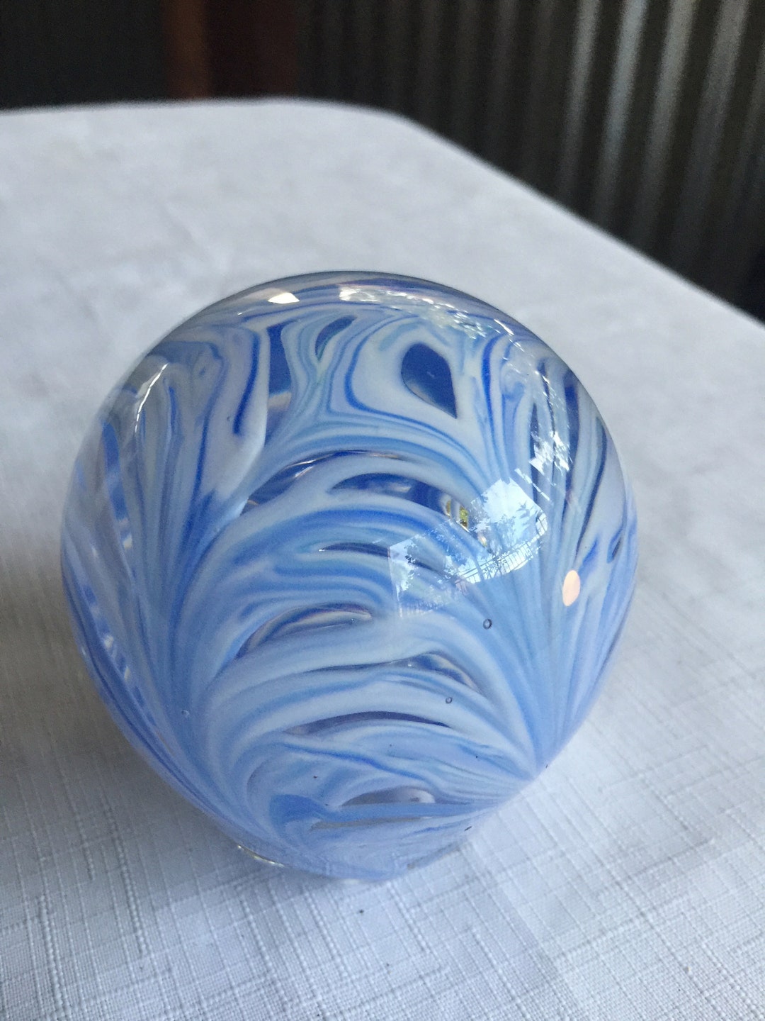 Glass Desk Art, Blown Paperweight, Signed Paperweight, Glass ...