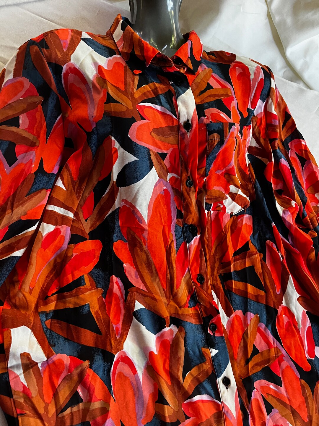 Orange Blouse, Red Top, Career Blouse, Classic Top, Red Blouse ...