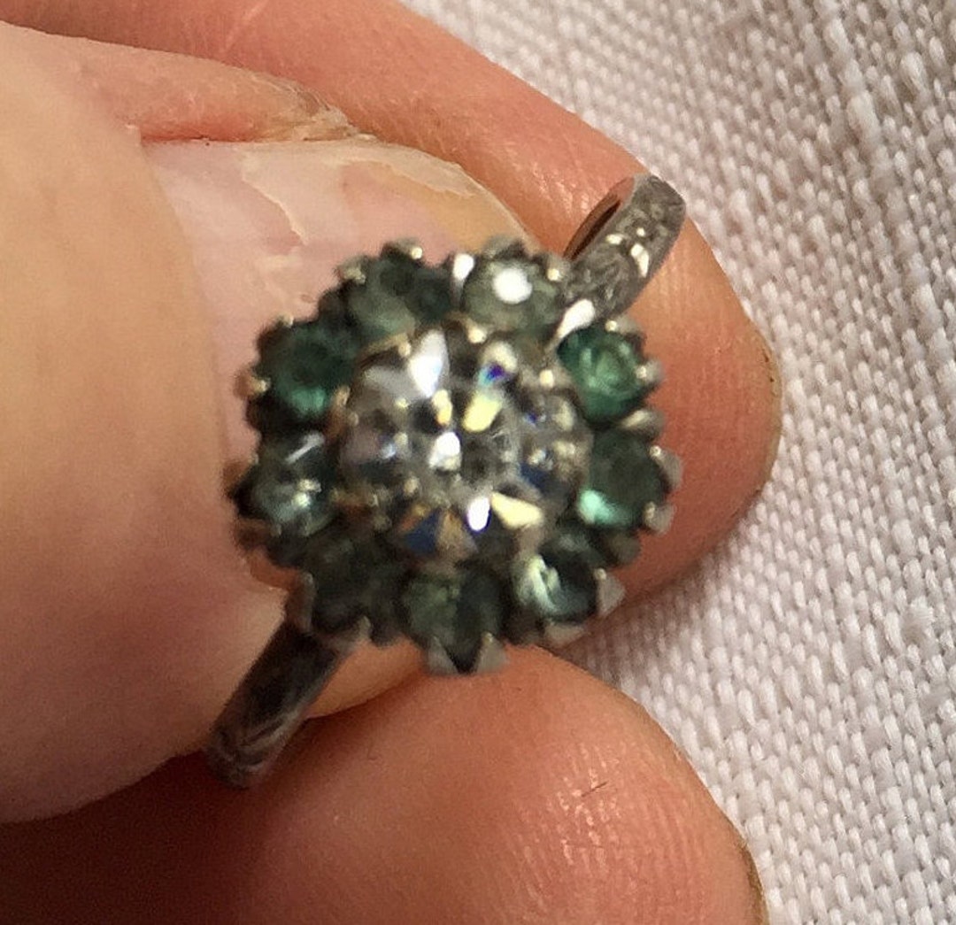 Uncas Silver Ring, Blue Stone Ring, Retro Blue Ring, Blue Gem Ring ...