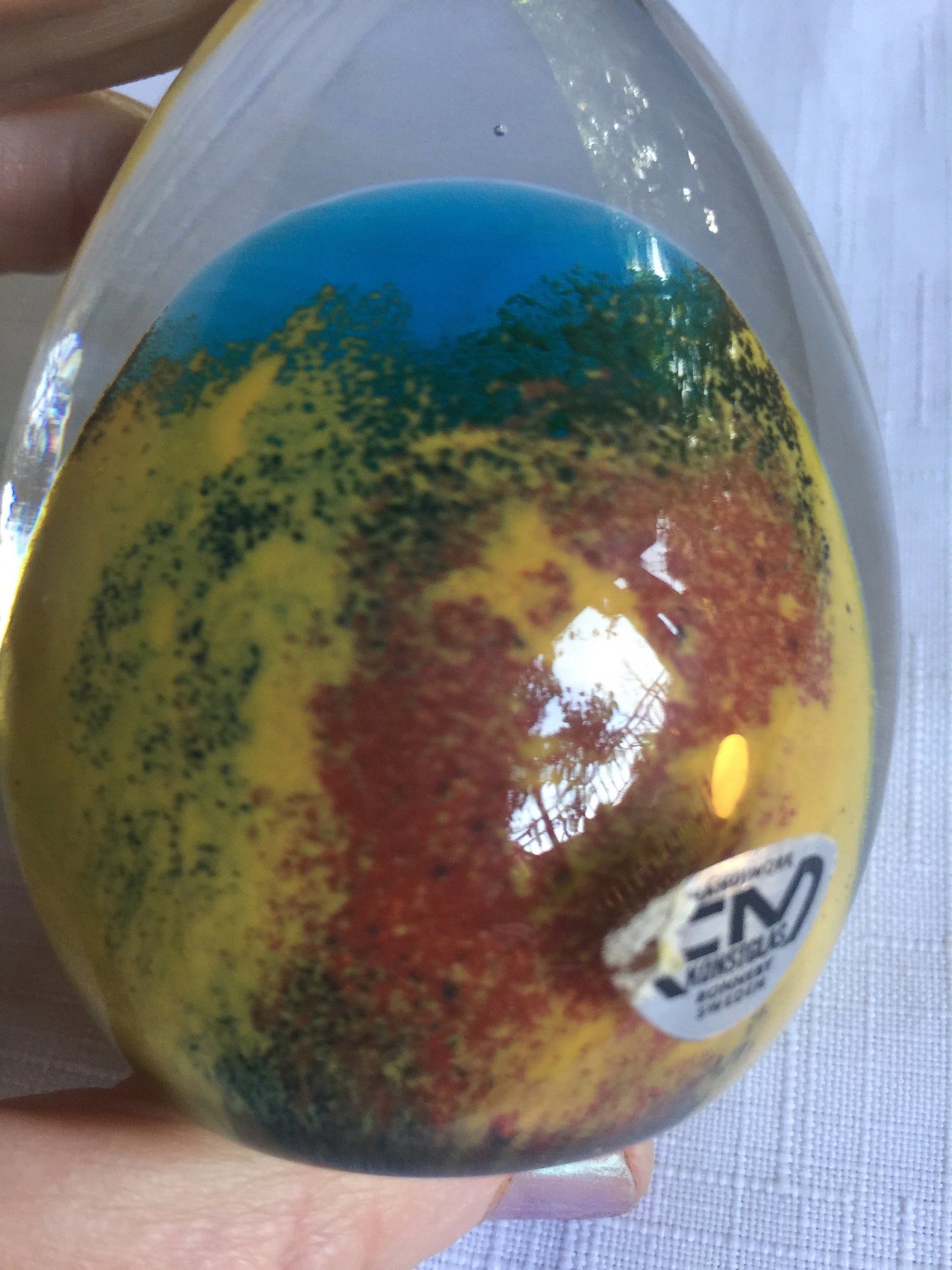 Swedish Glass Art, Artisan Glass Egg, Blown Glass Egg, Egg Paperweight ...