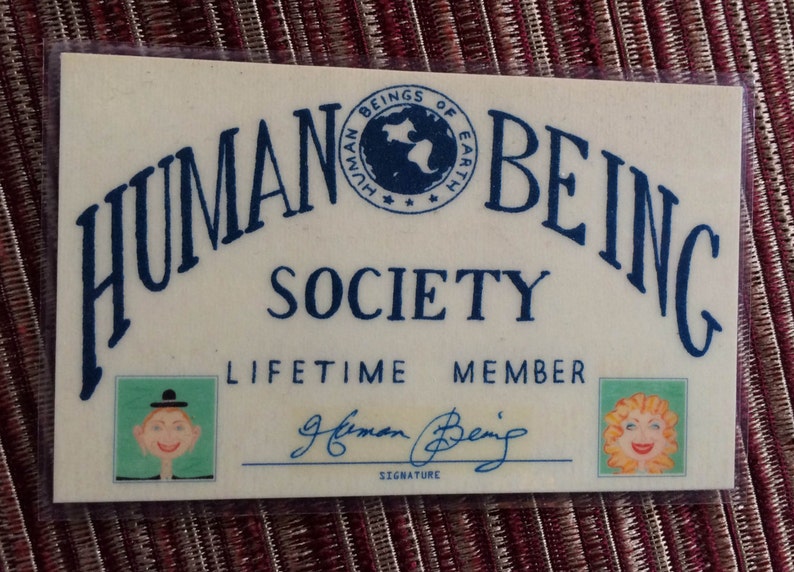 Novelty ID Card Human Being Membership Card Human ID Human - Etsy Hong Kong