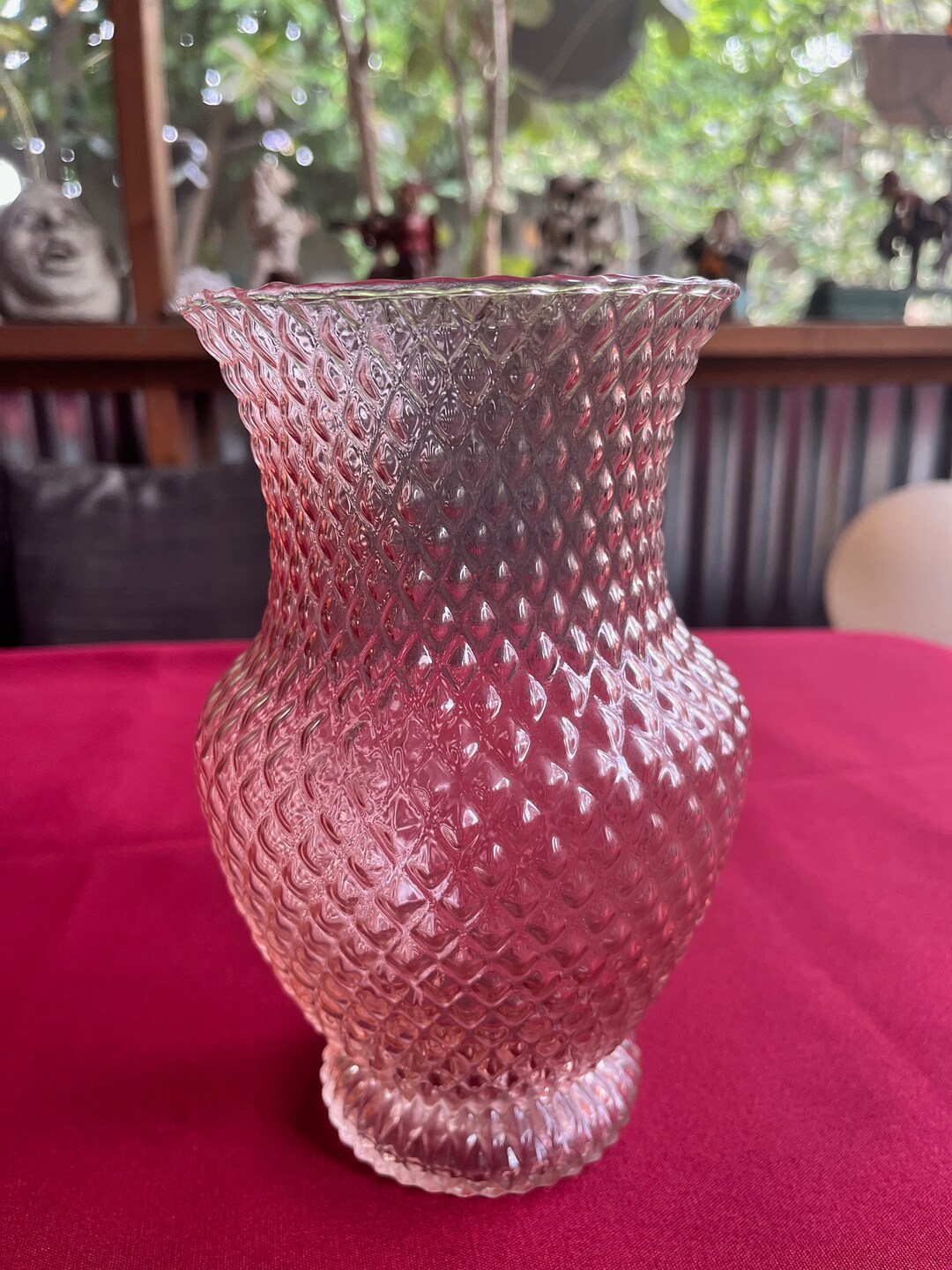 Pink Glass Vase, Polka Dot Vase, Art Vase, Pastel Vase, Glass Art Vase ...